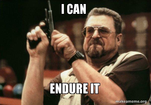 I can endure it - Am I the only one Meme Generator
