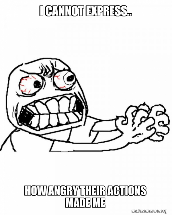 I cannot express.. How angry their actions made me - Angry Meme Generator