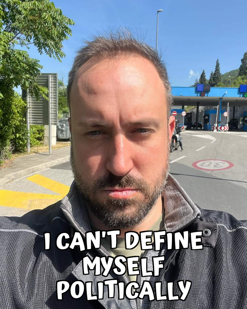 I can't define myself politically Meme Generator