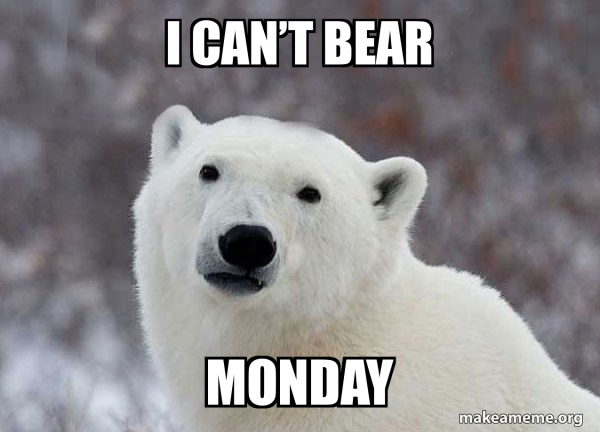 I can’t Bear Monday - Popular Opinion Polar Bear Meme Generator
