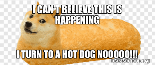 I can't believe this is happening I turn to a hot dog nooooo!!! Meme ...