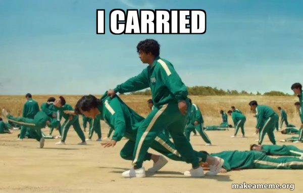 I carried - Squid Game Ali Holding Seong Meme Generator