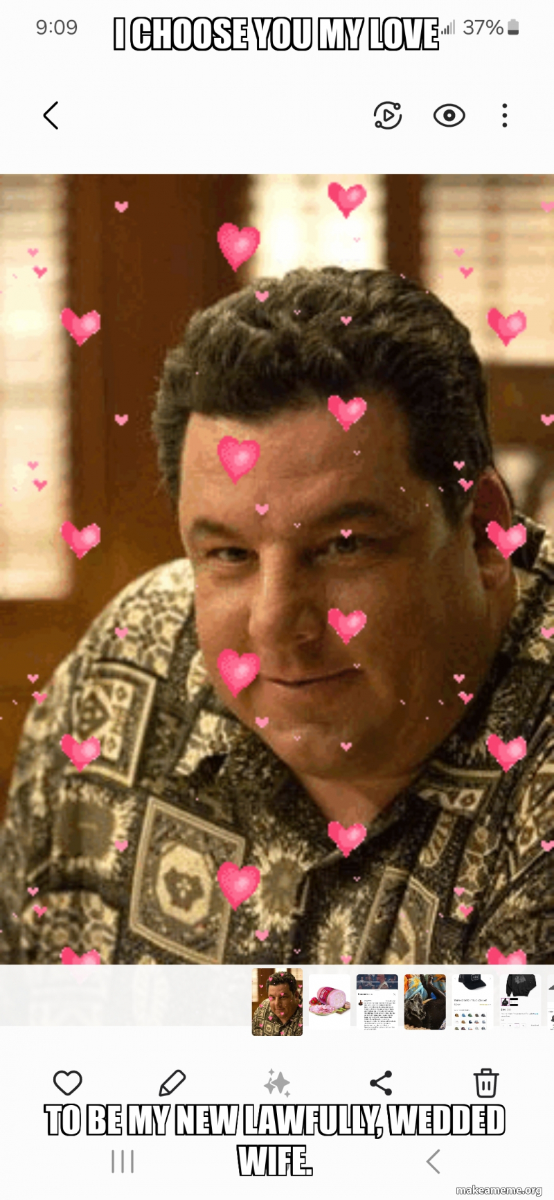 I choose you my love To be my new lawfully, wedded wife. Meme Generator