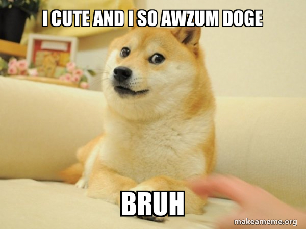 I Cute and I so awzum doge Bruh - Doge Meme Generator