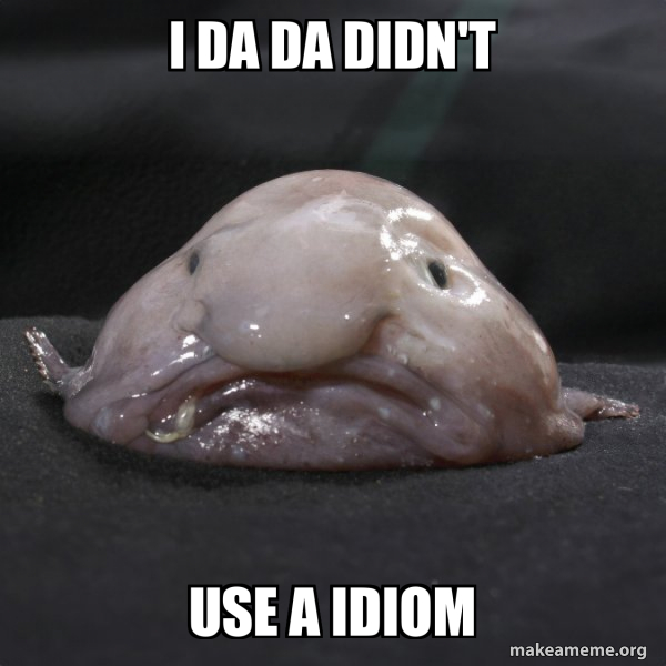i da da didn't use a idiom - Blobfish Meme Generator