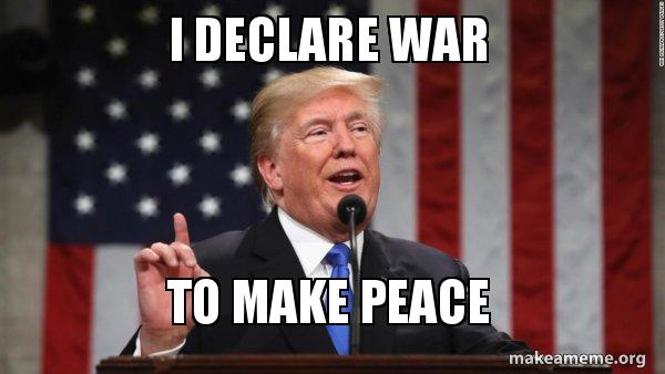 I Declare War To Make Peace - Donald Trump Meme Generator