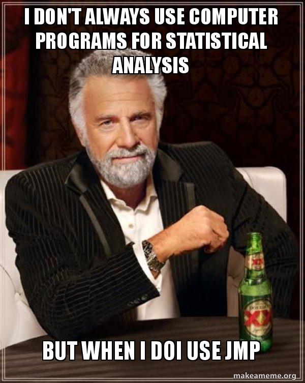 I don't always use computer programs for statistical analysis but when ...