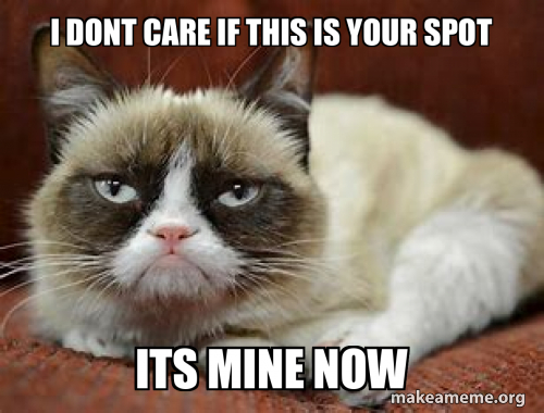 i dont care if this is your spot its mine now Meme Generator