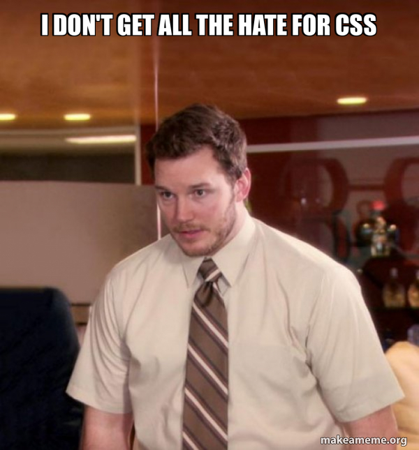 I don't get all the hate for CSS - Andy Dwyer - Too Afraid To Ask Meme ...