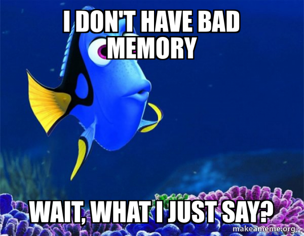 I don't have bad memory Wait, what I just say? - Dory from Nemo (5 ...