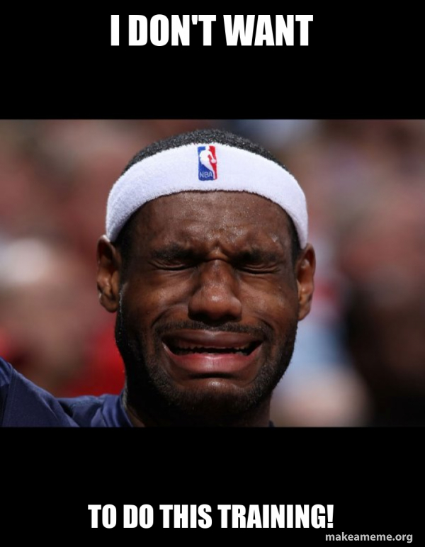 I don't want to do this training! - Lebron Crying Meme Generator