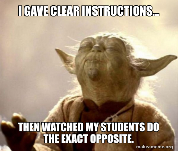 I gave clear instructions... Then watched my students do the exact ...