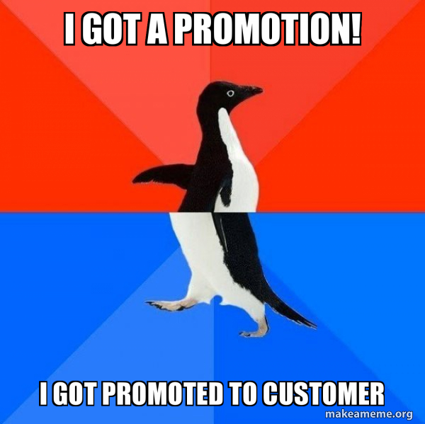 i got a promotion! i got promoted to customer - Socially Awesome ...