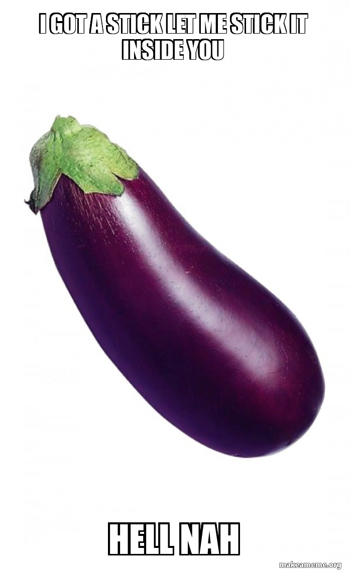 I Got A stick let me stick it inside you HELL NAH - Eggplant Meme Generator