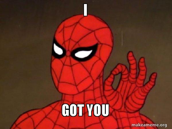 i got you - Spiderman - Care factor Zero Meme Generator