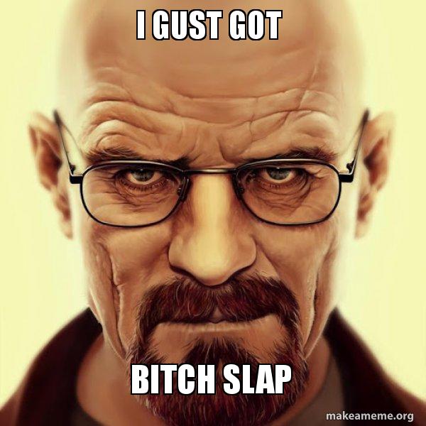 i gust got bitch slap - Walter White Breaking Bad Meme Generator
