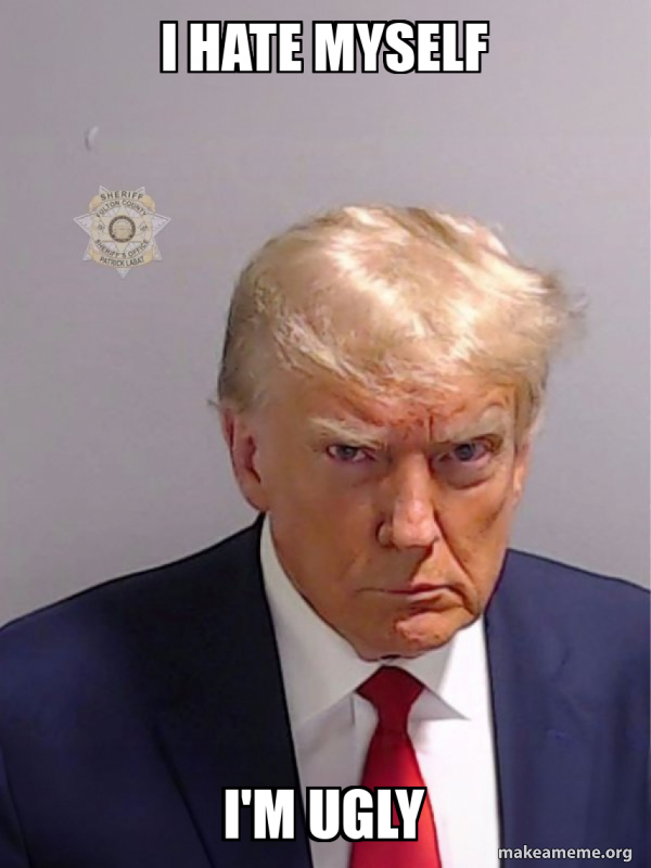 I hate myself I'm ugly - Donald Trump Mugshot Meme Generator