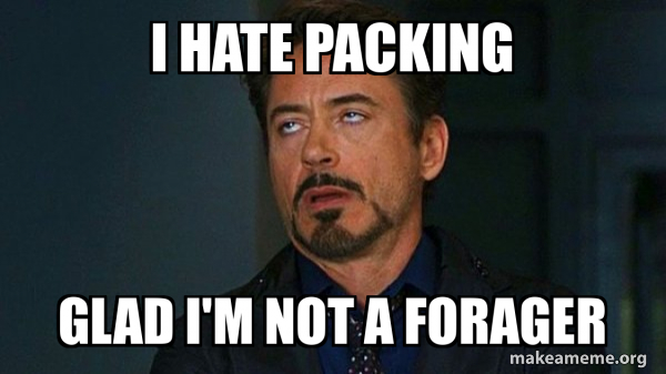 I hate packing Glad I'm not a forager - Tony Stark Eye Roll Meme Generator I hate packing Glad I'm not a forager - Tony Stark Eye Roll Meme Generator