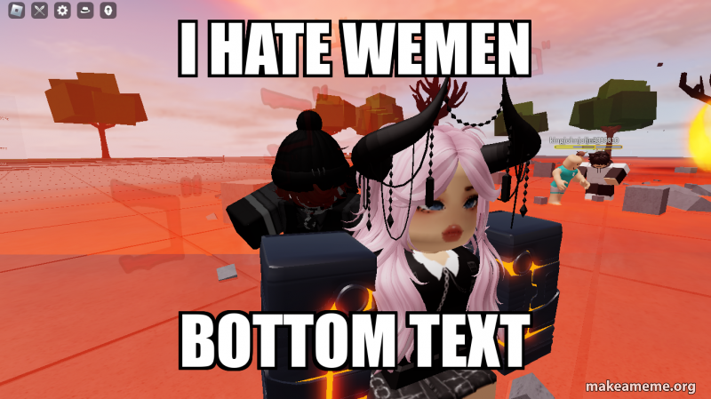 I HATE WEMEN bottom text Meme Generator