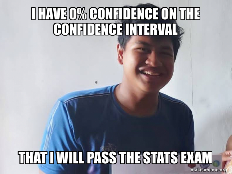 I have 0% confidence on the confidence interval that i will pass the ...