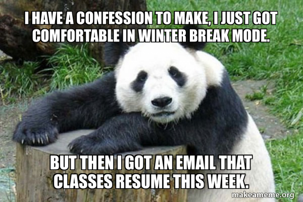 I have a confession to make, I just got comfortable in winter break mode. But then I got an ...