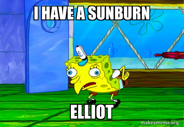 i HAvE a SUnbUrn Elliot - Mocking SpongeBob Meme Generator