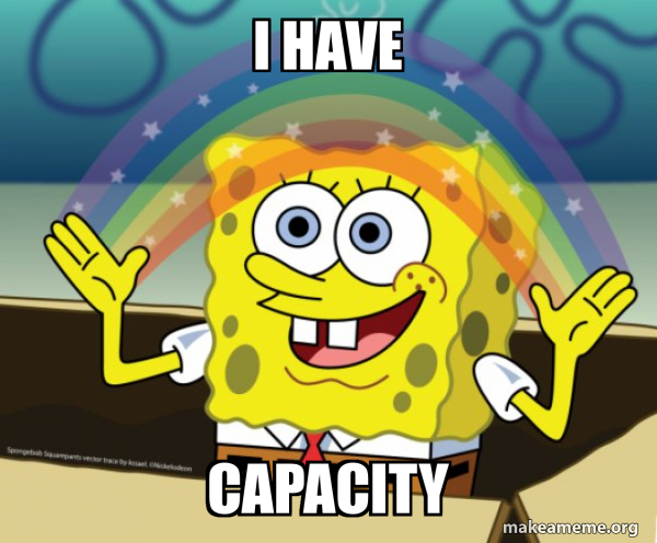 I have capacity - Rainbow SpongeBob Meme Generator