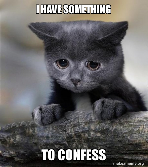 I have something to confess - Confession Cat | Make a Meme
