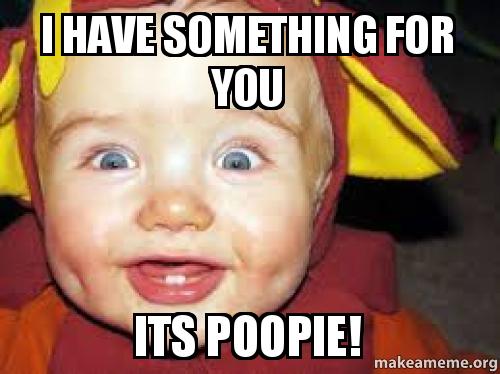 I have something for you ITS POOPIE! - PoopOfferingBaby Meme Generator