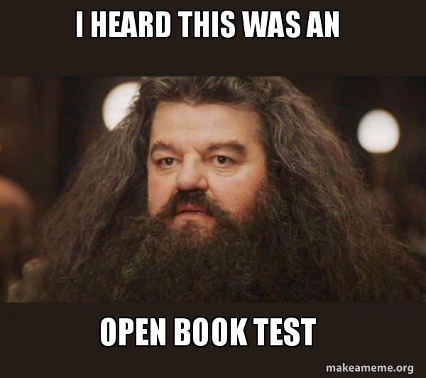 Open Book Test Meme Reading That First Question...