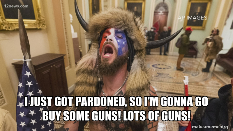 i just got pardoned, so i'm gonna go buy some guns! lots of guns! Meme ...