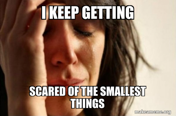 I keep getting Scared of the smallest things - First World Problems ...