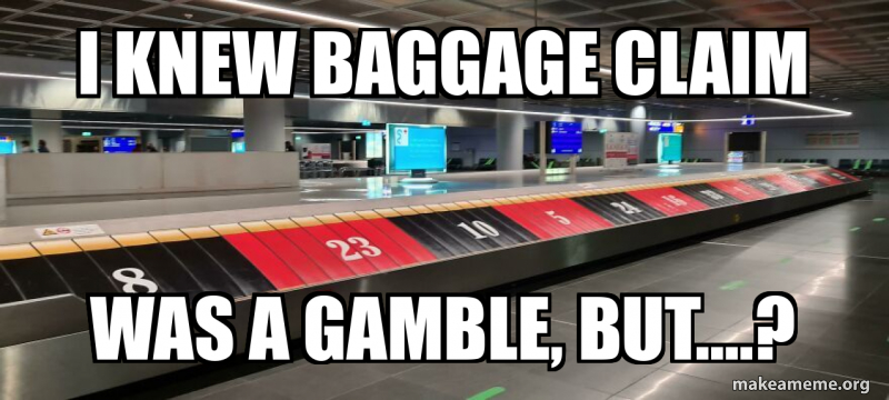 I knew baggage claim was a gamble, but....? Meme Generator