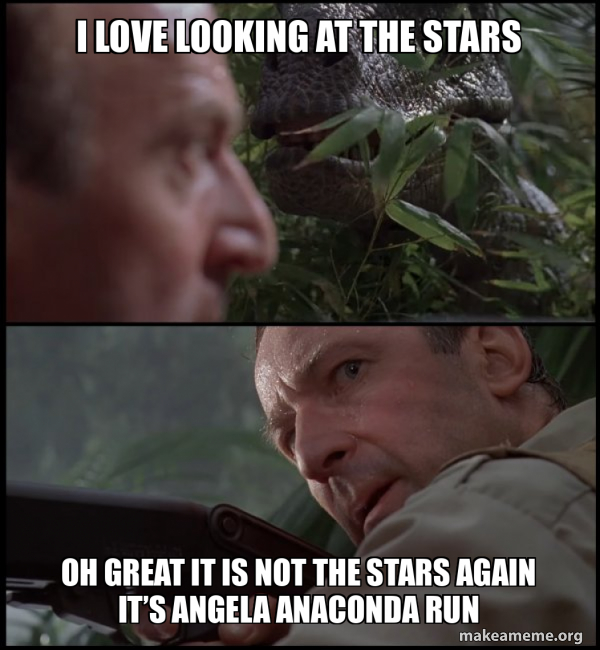 I love looking at the stars Oh great it is not the stars again it’s ...