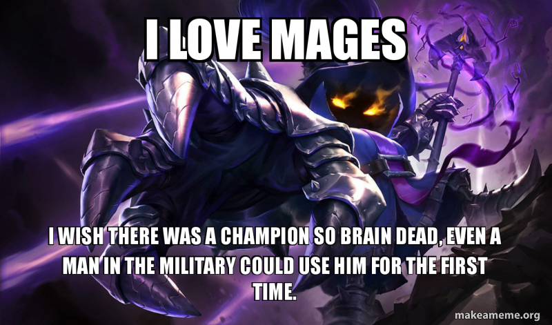 I love mages I wish there was a champion so BRAIN DEAD, even a man in ...