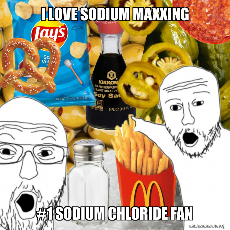I LOVE SODIUM MAXXING #1 sodium chloride FAN Meme Generator