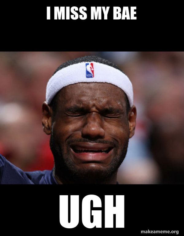I miss my bae Ugh - Lebron Crying Meme Generator