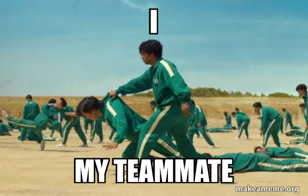 I My teammate - Squid Game Ali Holding Seong Meme Generator