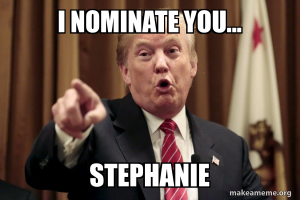 I nominate you... Stephanie - Donald Trump Says Meme Generator