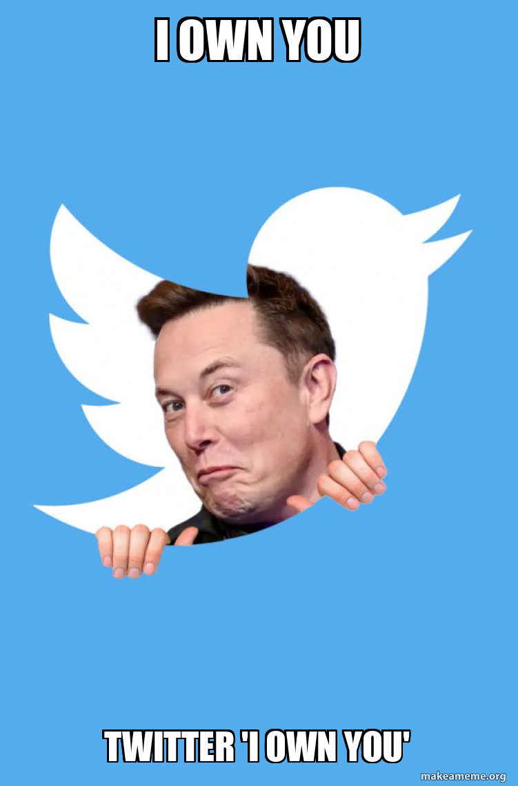 I own you Twitter 'I own you' - Elon Musk Twitter Meme Generator