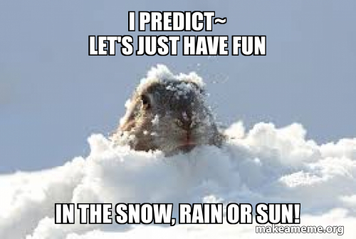i predict~ let's just have fun in the snow, rain or sun! Meme Generator