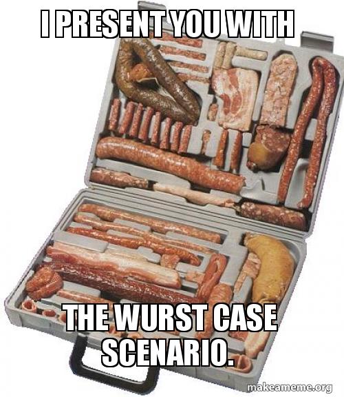 I present you with The wurst case scenario. - Wurst Meme Generator
