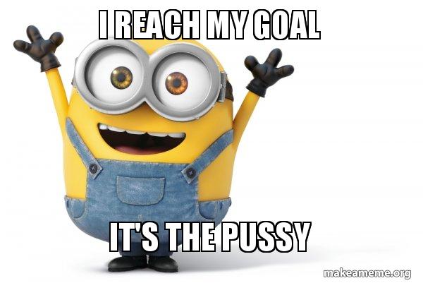 I reach my goal It's the pussy - Happy Minion Meme Generator
