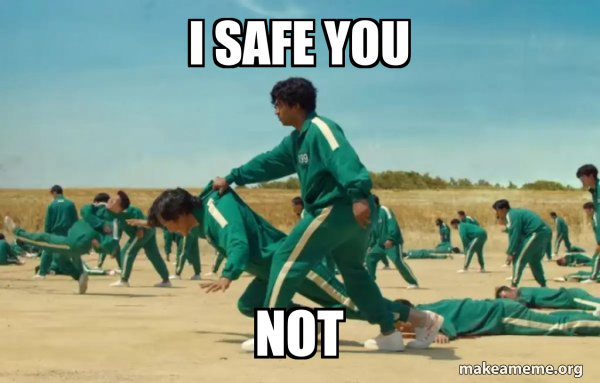 i safe you not - Squid Game Ali Holding Seong Meme Generator