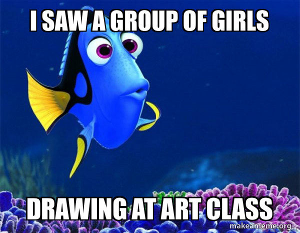 I saw a group of girls drawing at art class - Dory from Nemo (5 second ...