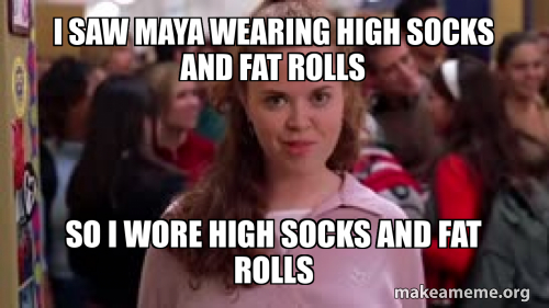 I saw maya wearing high socks and fat rolls So i wore high socks and ...