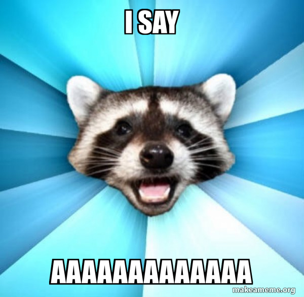 I say aaaaaaaaaaaaa - Lame Pun Coon Meme Generator