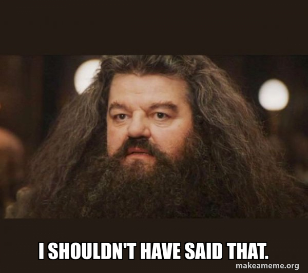 I shouldn't have said that. - Hagrid - I should not have said that Meme ...