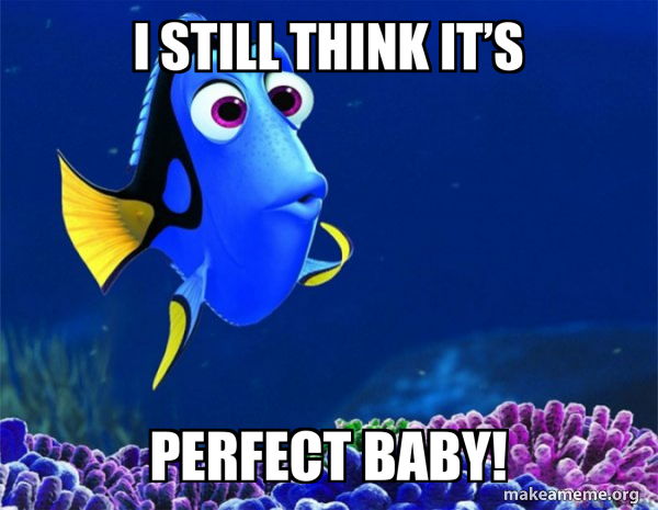 I still think it’s Perfect baby! - Dory from Nemo (5 second memory ...