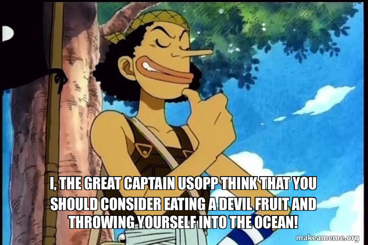 I, THE GREAT CAPTAIN USOPP THINK THAT YOU SHOULD CONSIDER EATING A ...